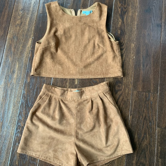 She and Sky | Other | She Sky Suede Two Piece Set | Poshmark